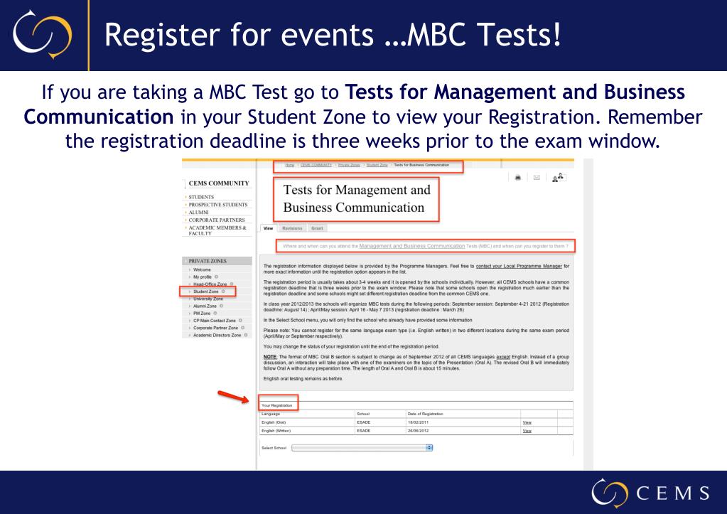 PPT - CEMS Student Zone PowerPoint Presentation, free download - ID:1626838