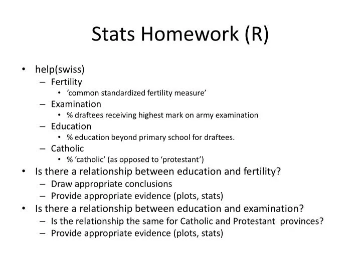 PPT - Stats Homework ( R) PowerPoint Presentation, free download - ID ...