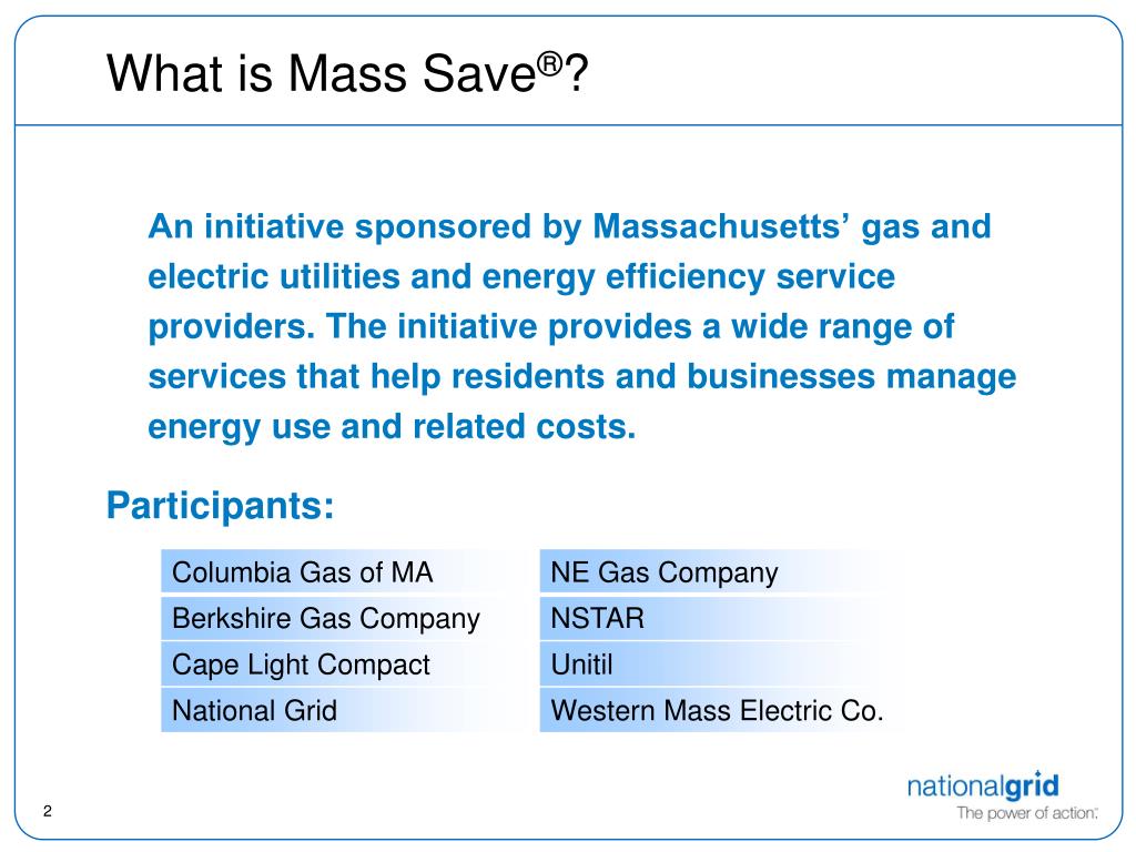 PPT - MASS SAVE ® Whole Building Assessment Initiative Building Owners ...