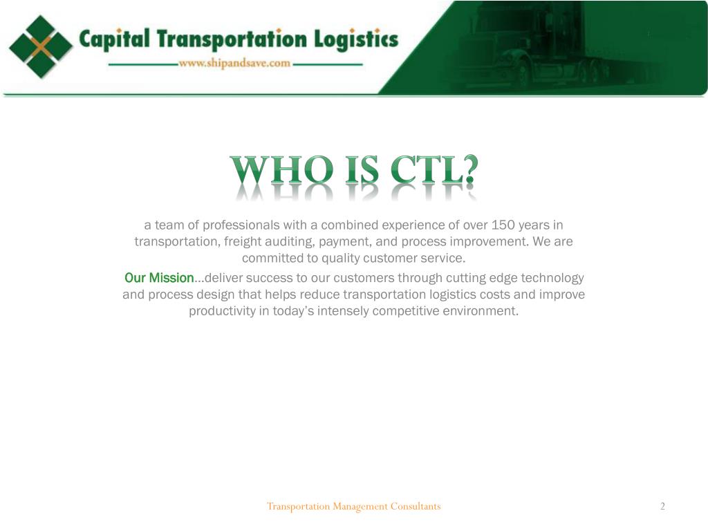 PPT - Capital Transportation Logistics Sales Staff Implementation ...