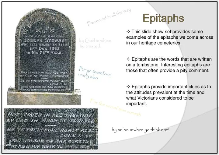 PPT - Epitaphs PowerPoint Presentation, free download - ID:1628684