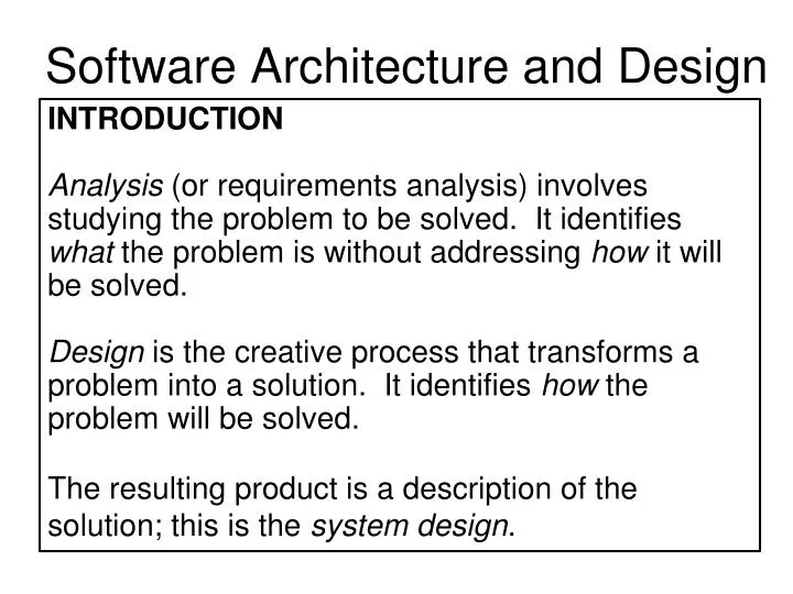 PPT - Software Architecture and Design PowerPoint Presentation, free ...