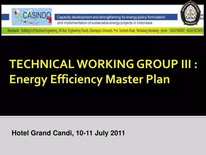 PPT - TECHNICAL WORKING GROUP III : Energy Efficiency Master Plan ...