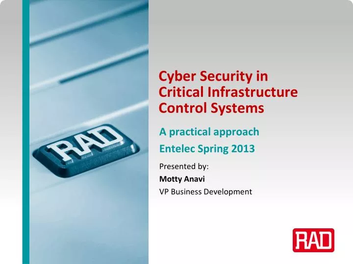 PPT - Cyber Security in Critical Infrastructure Control Systems ...