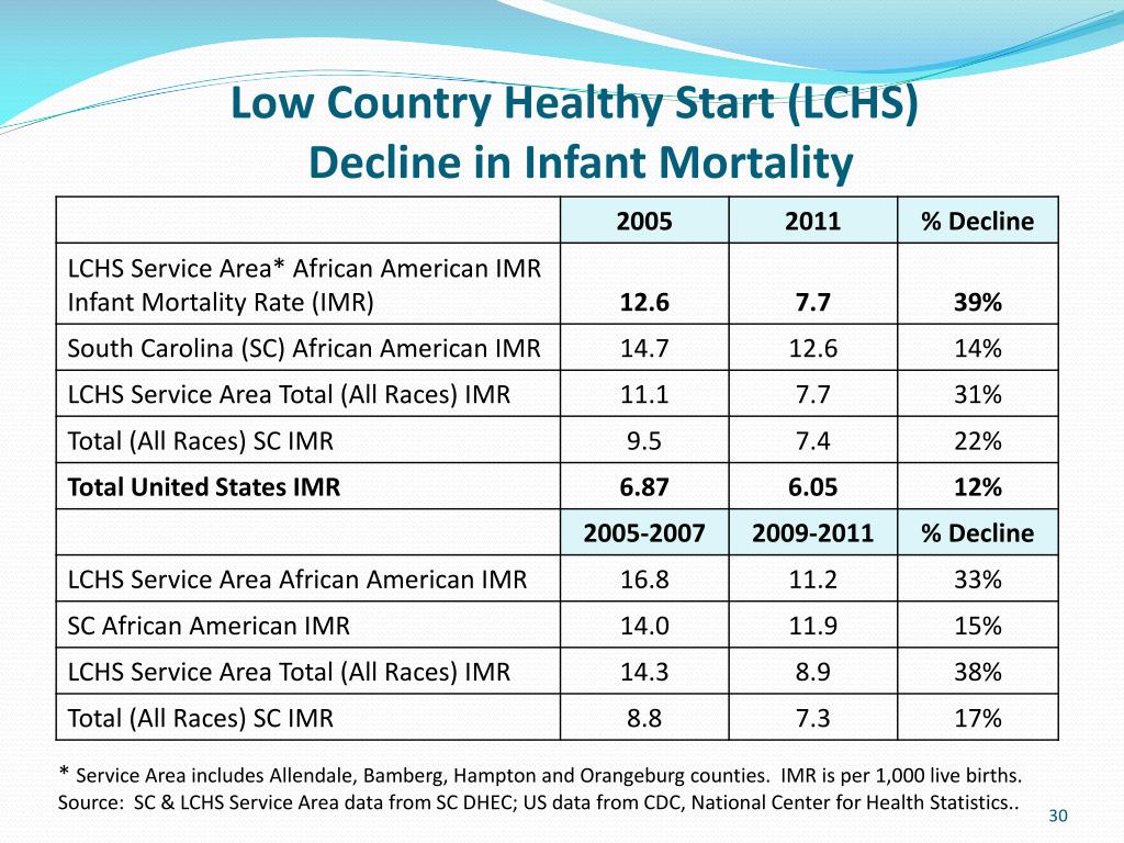 PPT - Low Country Healthy Start Eliminating Disparities in Perinatal ...
