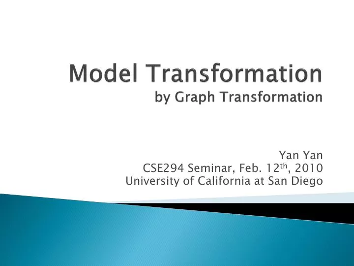 PPT - Model Transformation by Graph Transformation PowerPoint ...
