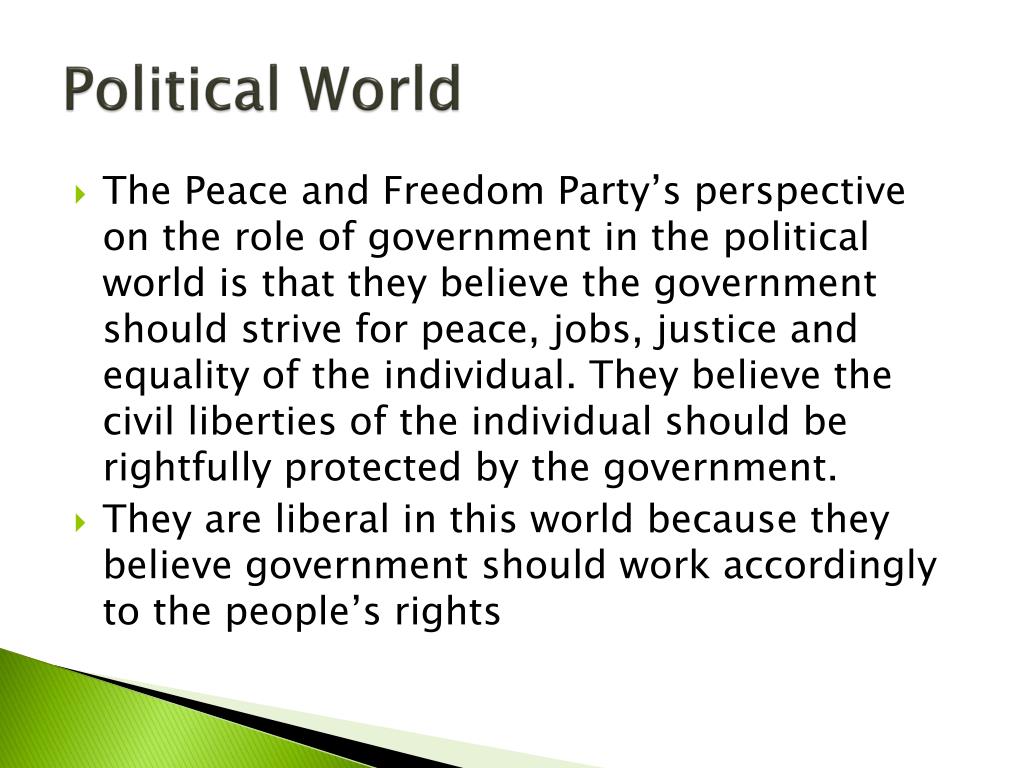 PPT - Peace and Freedom Party California’s Feminist Socialist Political ...