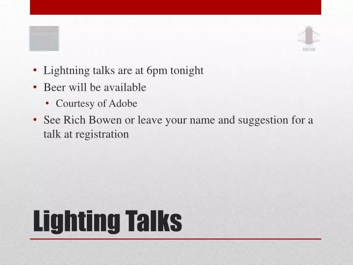 PPT - Lighting Talks PowerPoint Presentation, free download - ID:1631673