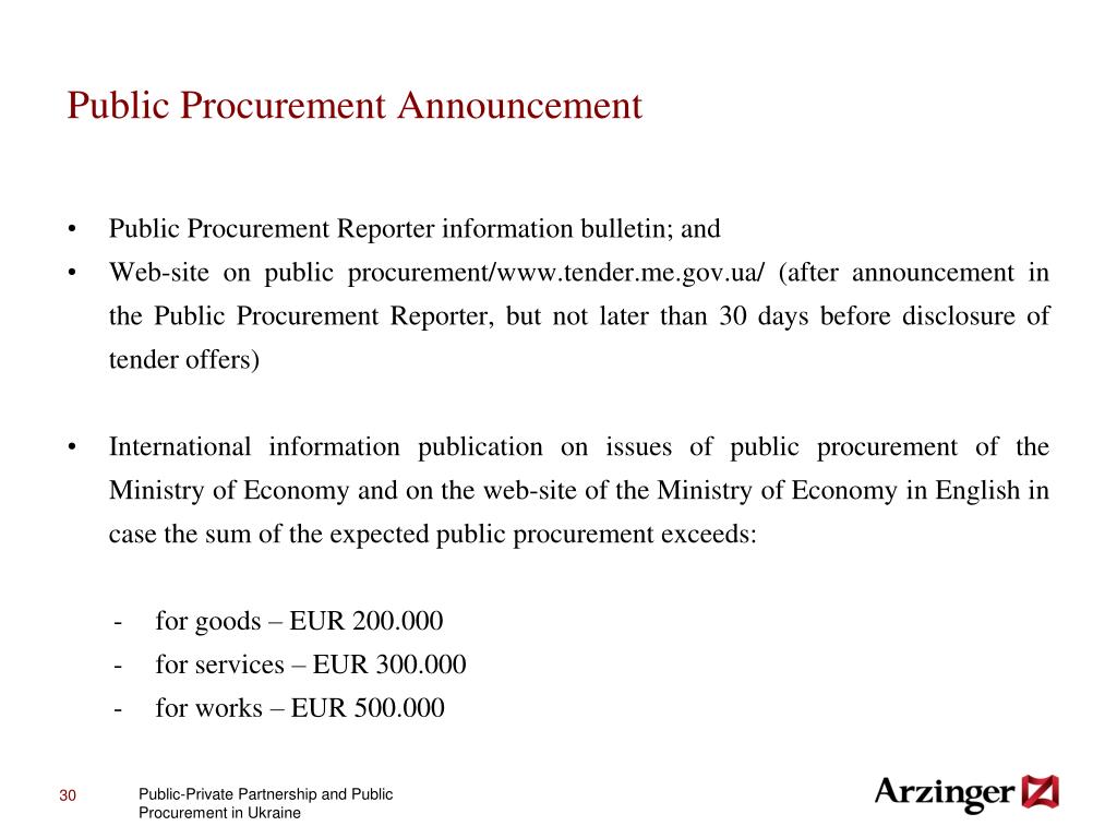 PPT - Public-Private Partnership and Public Procurement in Ukraine ...