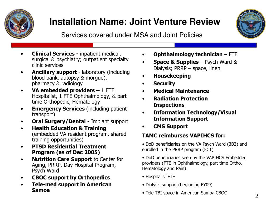 PPT - 2011 VA/DoD Joint Venture Conference Tripler Army Medical Center ...
