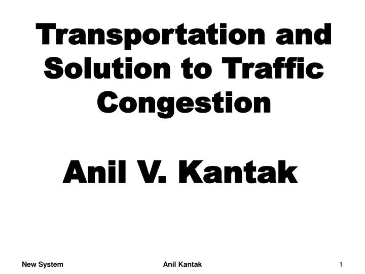 PPT - Transportation and Solution to Traffic Congestion PowerPoint ...
