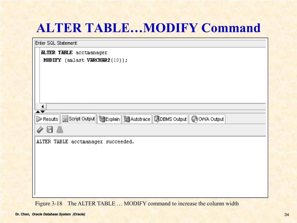 Ppt Chapter 3 Table Creation And Management Creating And Modifying Database Tables