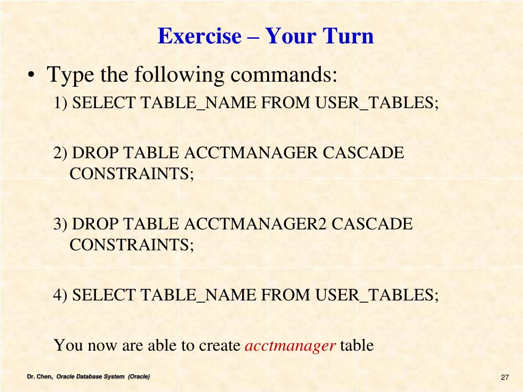 Ppt Chapter 3 Table Creation And Management Creating And Modifying Database Tables 0885