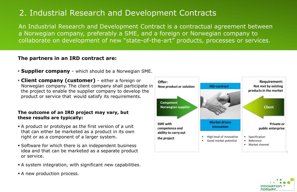 PPT - “Good projects get good funding” IRD – Industrial Research and Development Contract ...