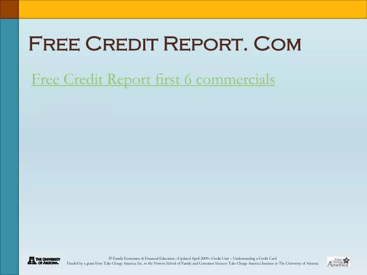 PPT - Free Credit Report. Com PowerPoint Presentation, free download ...