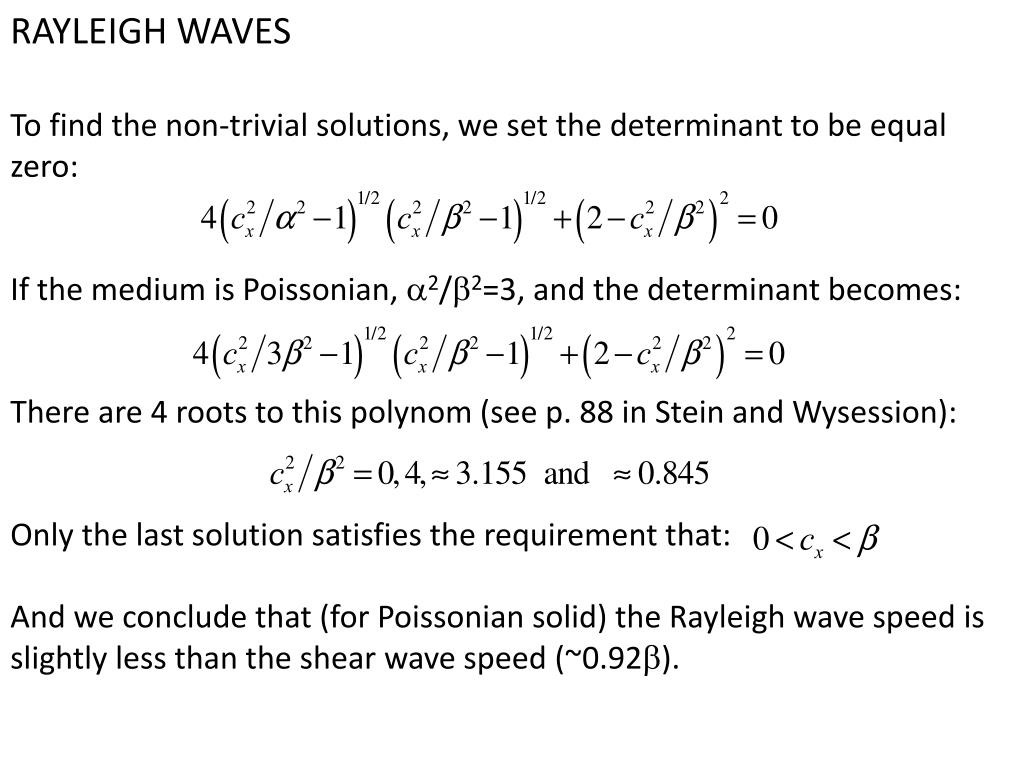 PPT - Earthquake Seismology: Rayleigh waves Love waves Dispersion ...