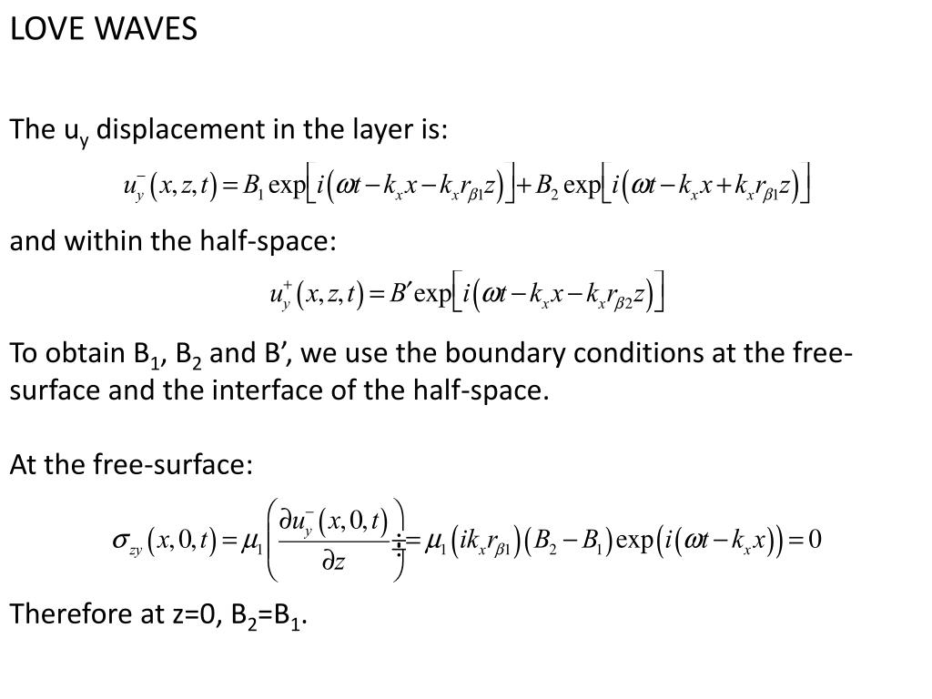 PPT - Earthquake Seismology: Rayleigh waves Love waves Dispersion ...