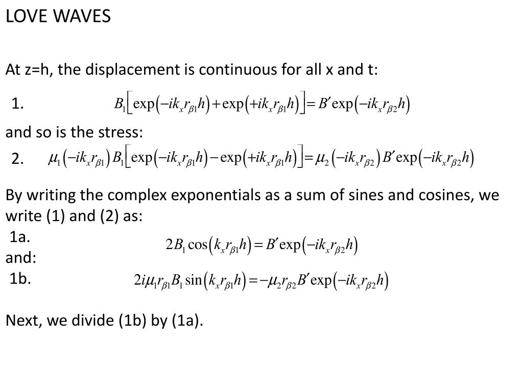 PPT - Earthquake Seismology: Rayleigh waves Love waves Dispersion ...