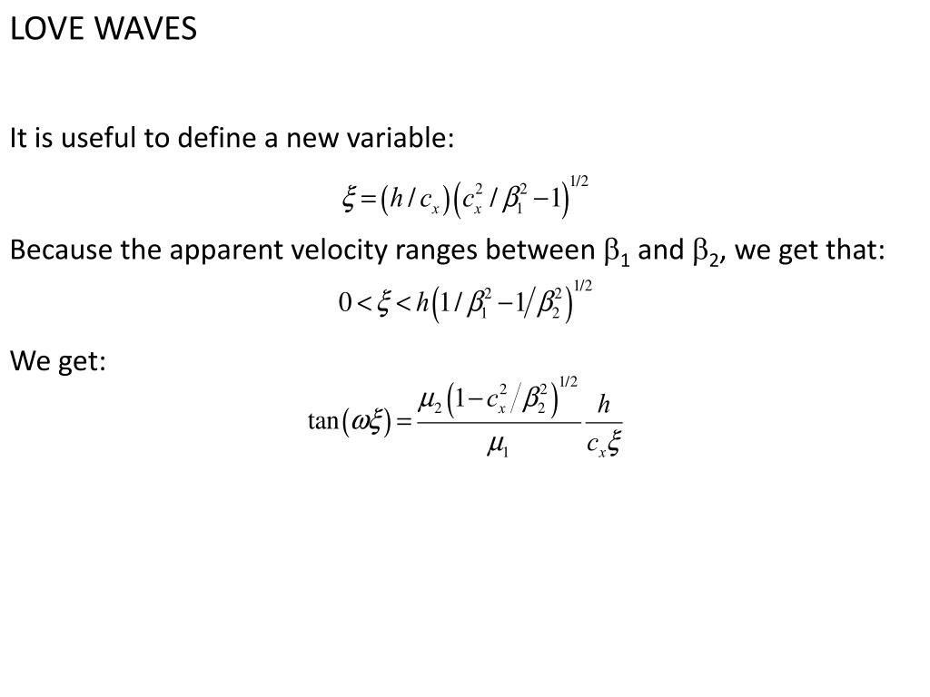PPT - Earthquake Seismology: Rayleigh waves Love waves Dispersion ...