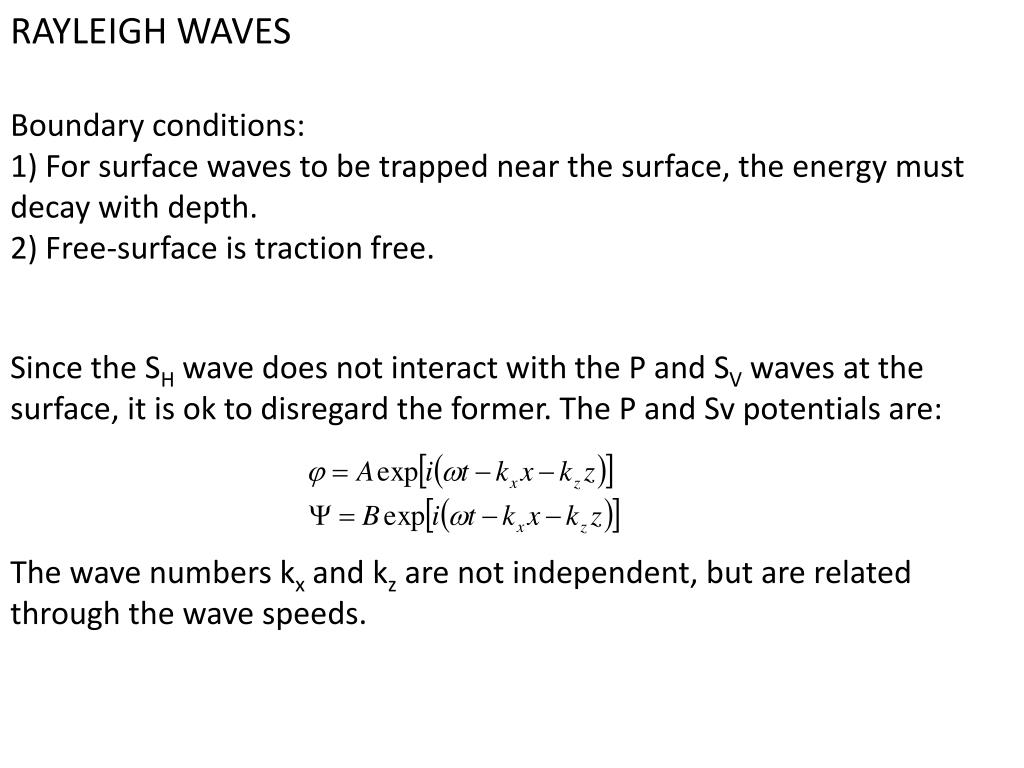 PPT - Earthquake Seismology: Rayleigh waves Love waves Dispersion ...