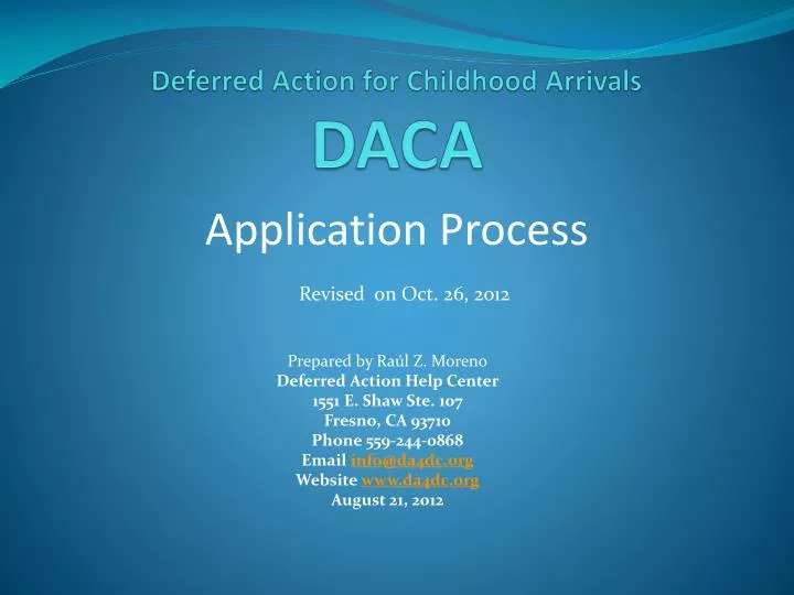 PPT - Deferred Action for Childhood Arrivals DACA PowerPoint ...