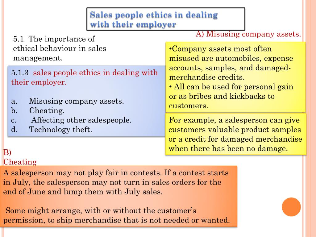 PPT - CHAPTER 5 ETHICS AND SOCIAL RESPONSIBILITIES IN SALE AND SALES ...