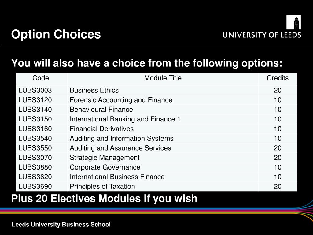 PPT - BSc Accounting and Finance: Options Fair PowerPoint Presentation ...