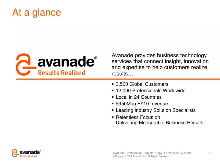 PPT - At a glance PowerPoint Presentation, free download - ID:1634340