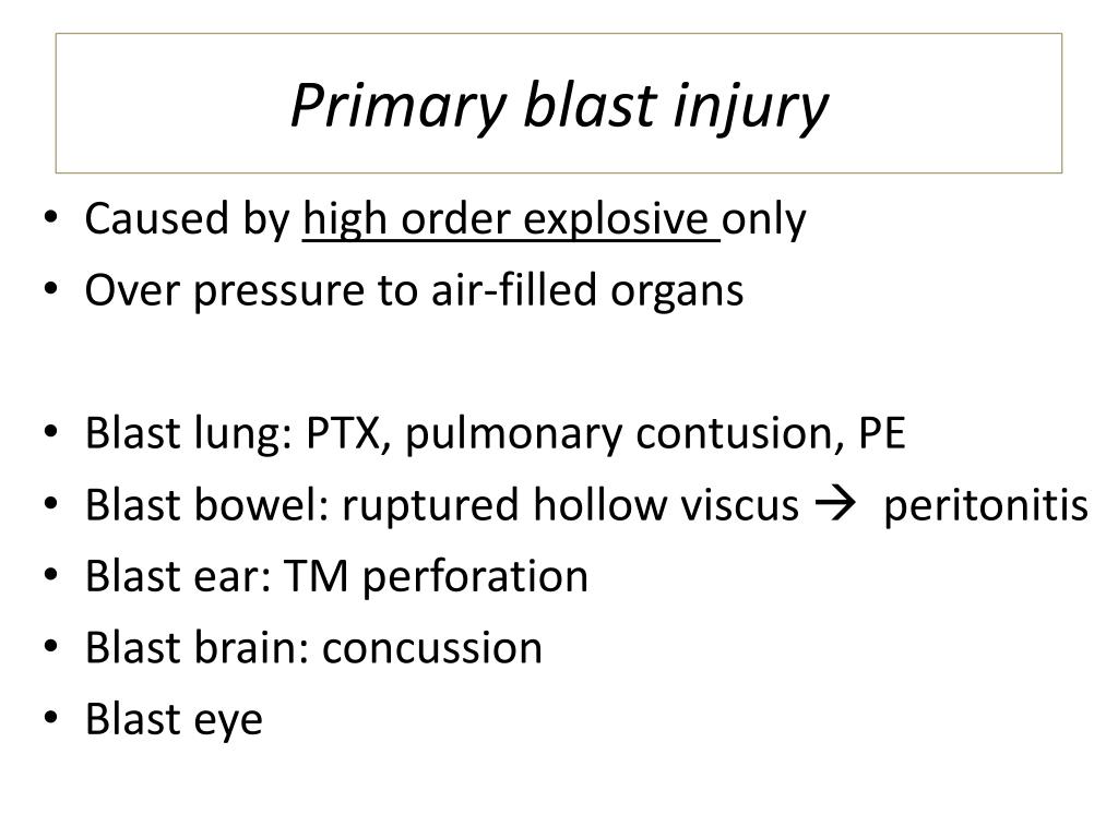 PPT - Pre-hospital and Emergency Department Management for Blast Injury ...