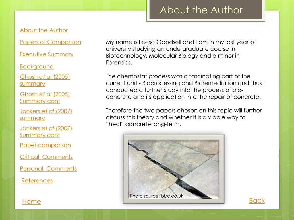 PPT - Bio-concrete as a means of concrete strengthening and repair ...