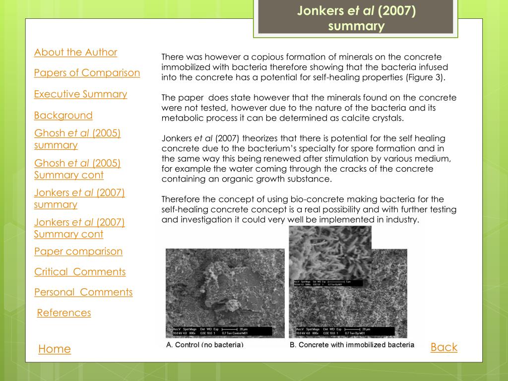 PPT - Bio-concrete as a means of concrete strengthening and repair ...