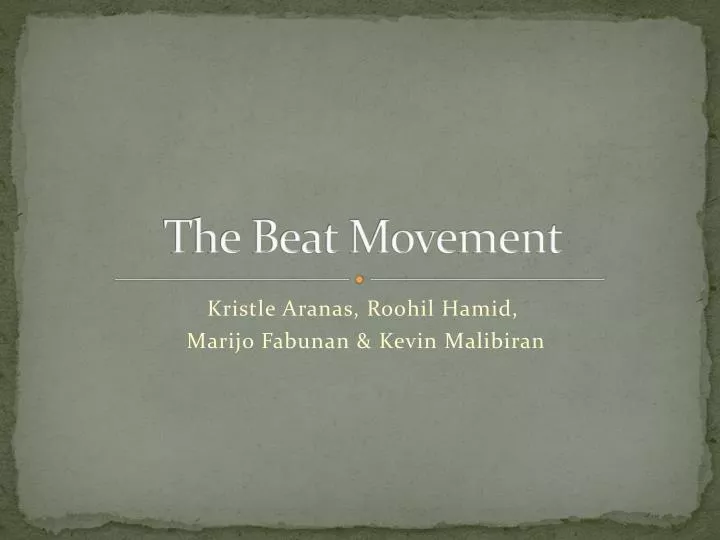 PPT - The Beat Movement PowerPoint Presentation, free download - ID:1635316