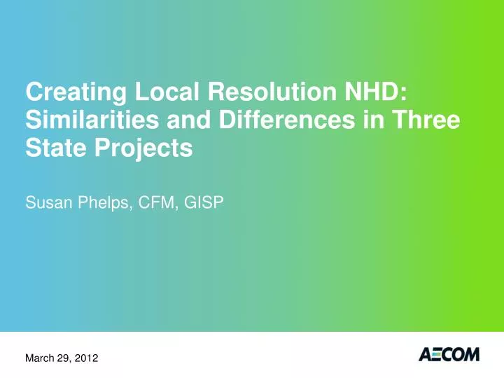 PPT - Creating Local Resolution NHD: Similarities and Differences in ...