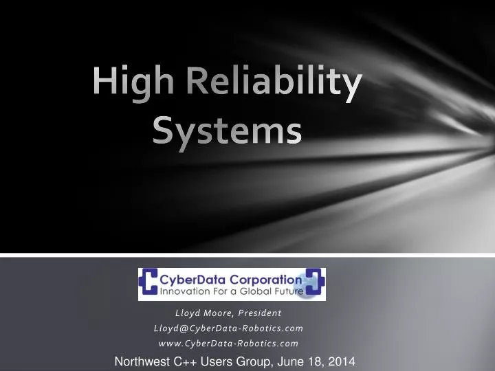 PPT - High Reliability Systems PowerPoint Presentation, free download ...
