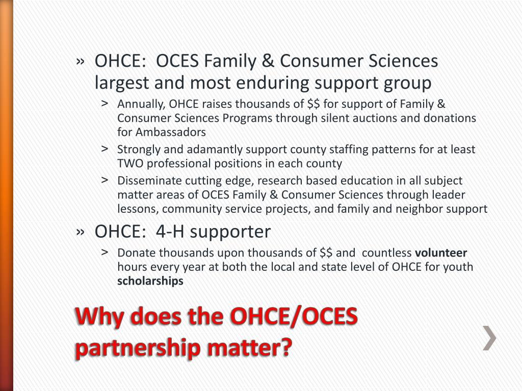 PPT - A Century-Old Partnership: OHCE and OCES Past, Present and Future ...