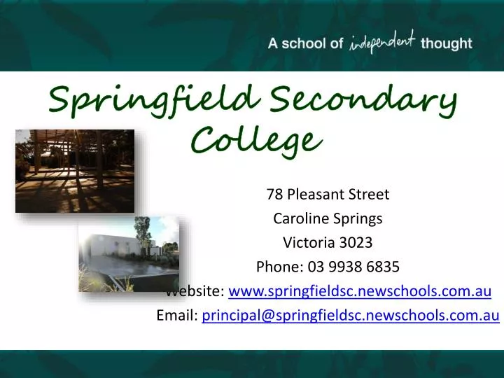 PPT - Springfield Secondary College PowerPoint Presentation, free ...