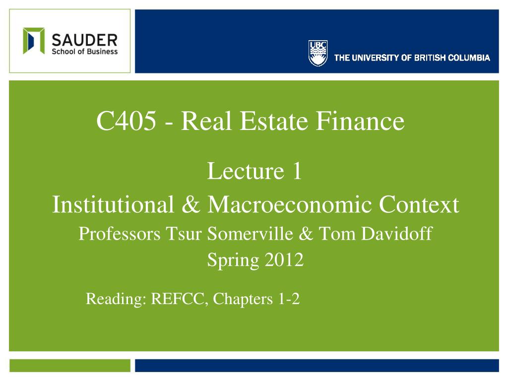 PPT - C405 - Real Estate Finance PowerPoint Presentation, free download ...
