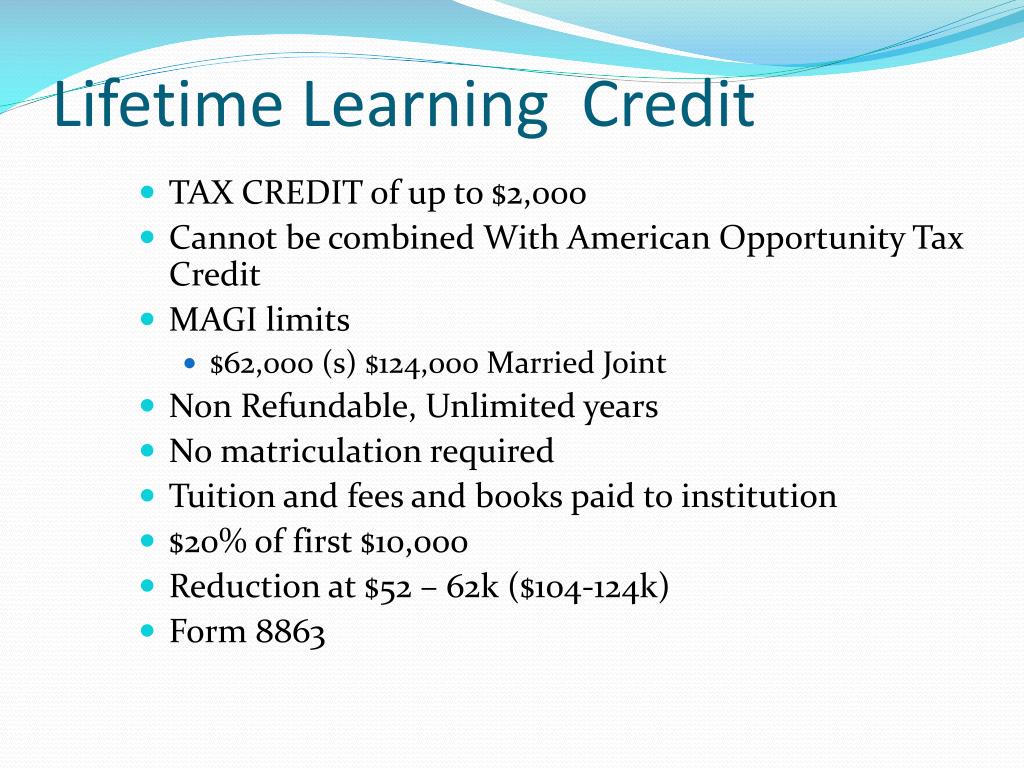 PPT - Tax Benefits for Higher Education PowerPoint Presentation, free ...