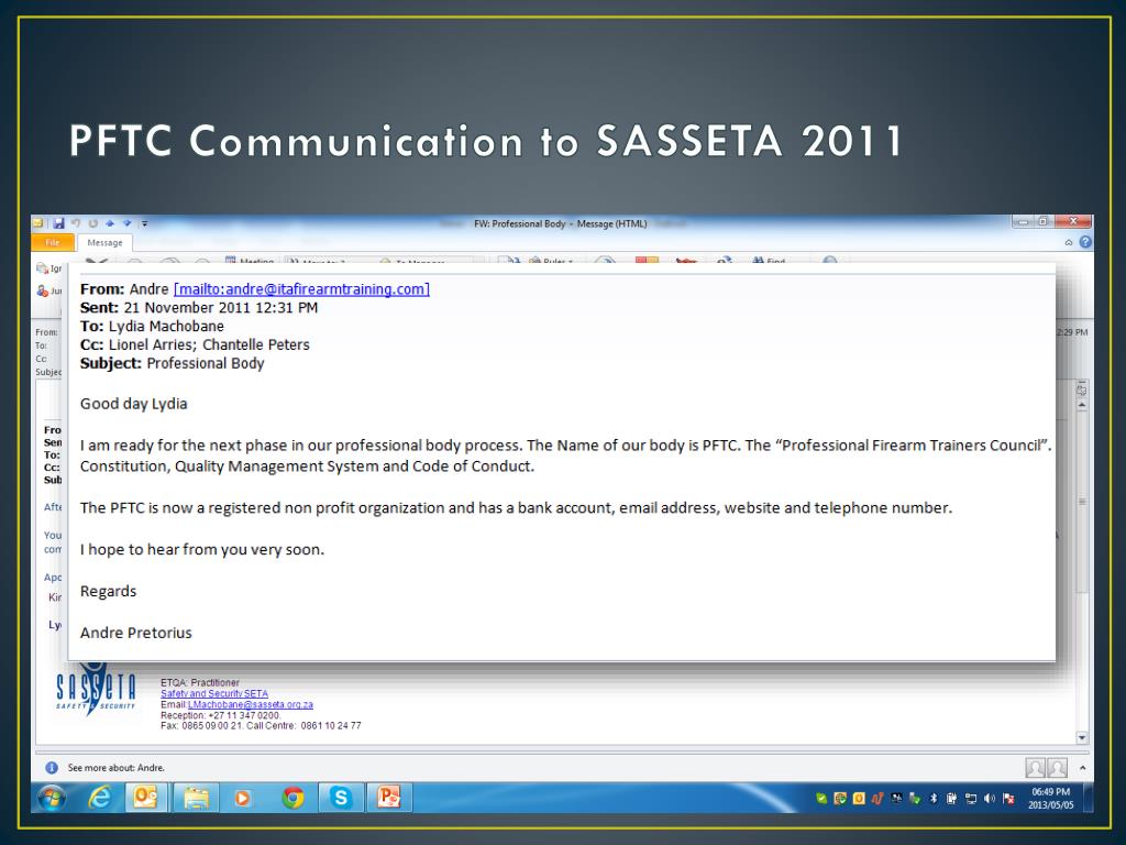 PPT - South African Professional Firearm Trainers Council PowerPoint ...