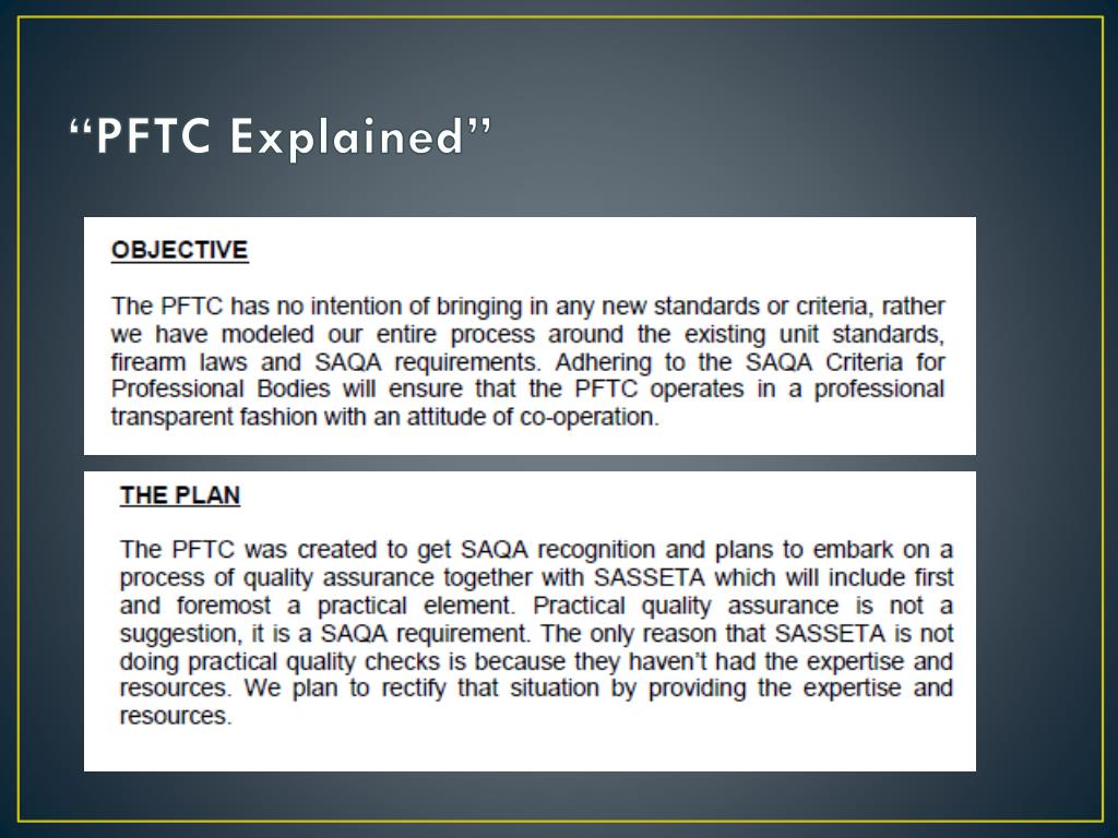 PPT - South African Professional Firearm Trainers Council PowerPoint ...