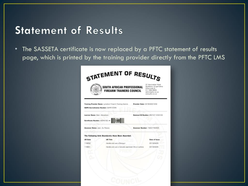 PPT - South African Professional Firearm Trainers Council PowerPoint ...