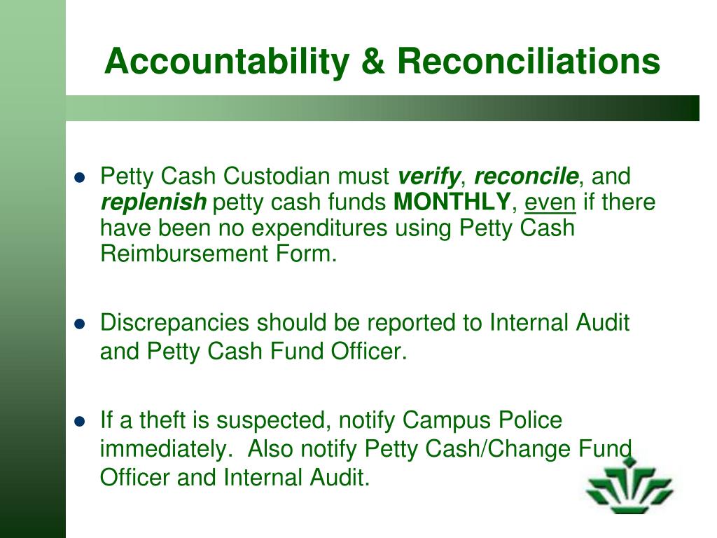 PPT - Petty Cash/Change Fund Policies & Procedures PowerPoint ...