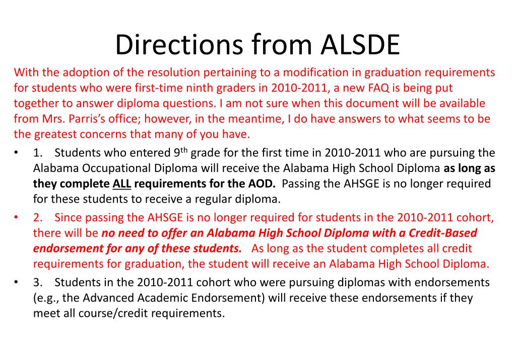 PPT - Alabama High School Graduation Exam Building Test Coordinator ...