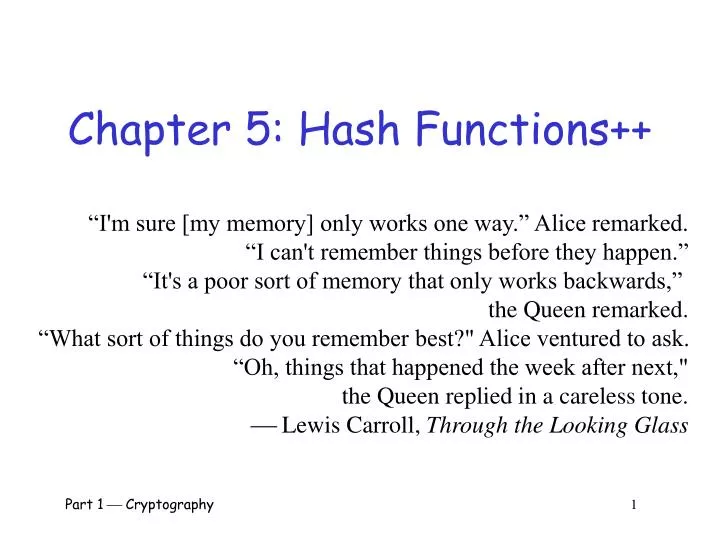 PPT - Chapter 5: Hash Functions++ PowerPoint Presentation, free ...