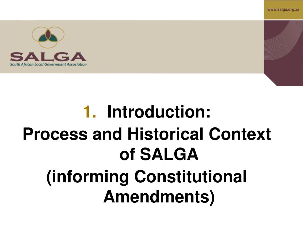 PPT - SALGA Constitutional Amendments 2012 Special National Conference ...