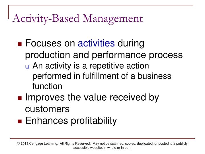 PPT - Chapter 4: Activity-Based Management and Activity-Based Costing ...