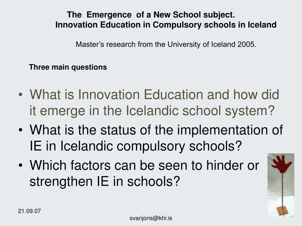 PPT - Innovation Education and Entrepreneurship in the Icelandic School ...