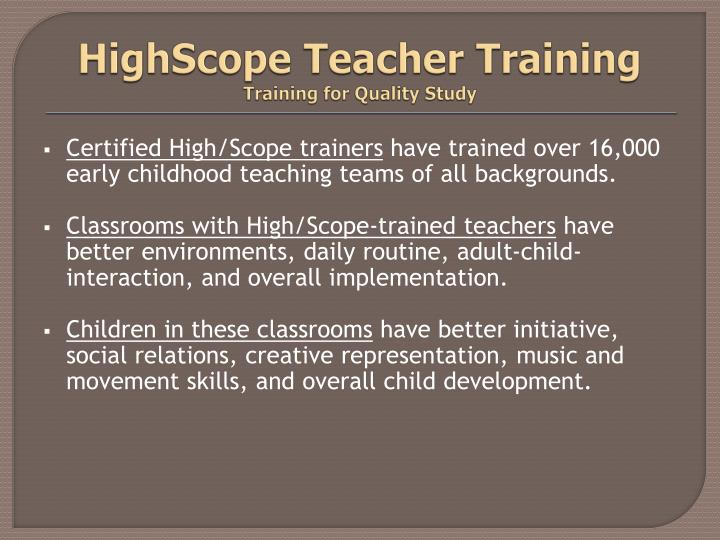 PPT - The HighScope Early Education Model and Its Effects PowerPoint ...