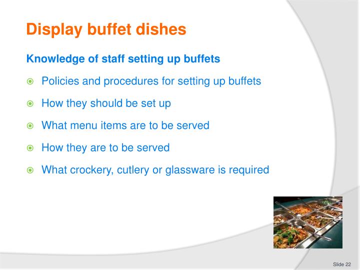 PPT - PLAN, PREPARE AND DISPLAY A BUFFET SERVICE PowerPoint ...