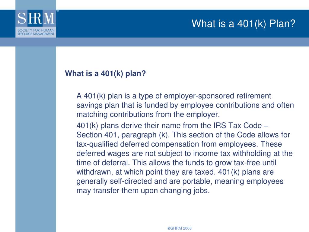 PPT - The 401(k) Plan of [Name of Company] How Our Plan Works and Its ...